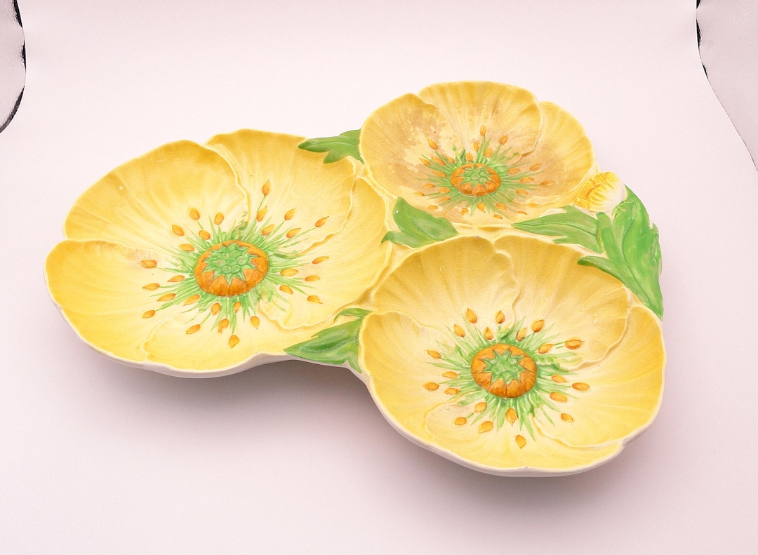 Vintage Carlton Ware Buttercup Serving Dish: Art Deco Floral Pottery - Etsy