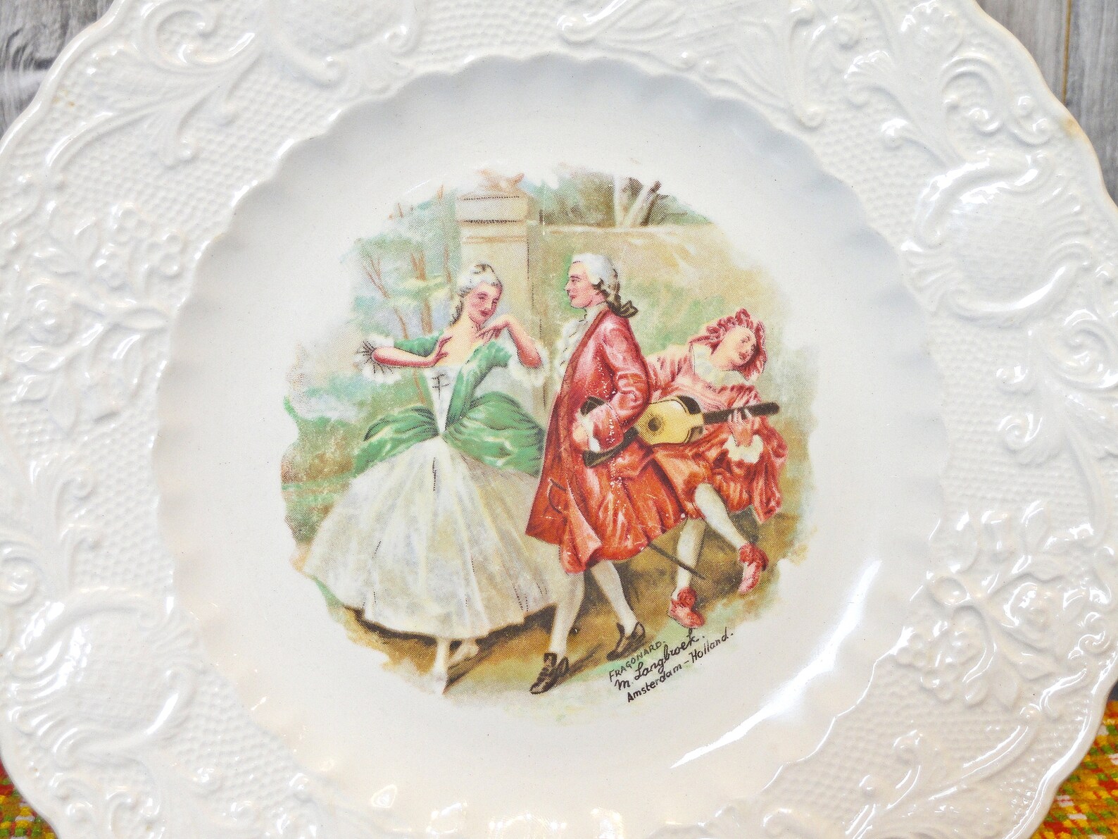 Vintage Adams Pottery England Dinner Plate Dance scene Signed | Etsy