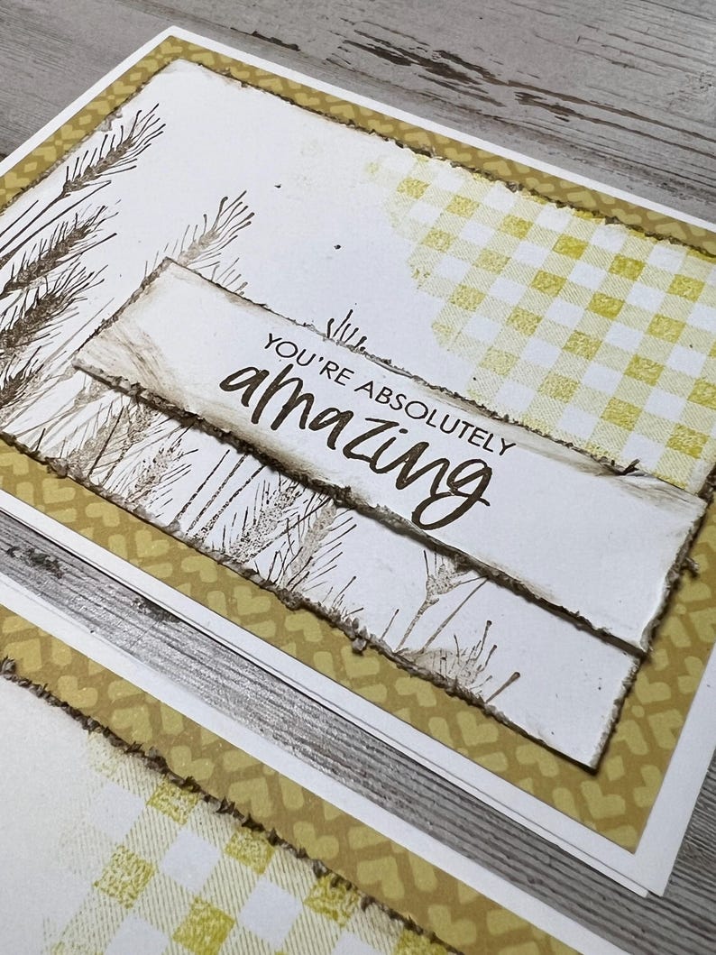 WHEAT WORDS. Handmade Thoughtful Cards, Wheat Cards, Checkered Cards ...