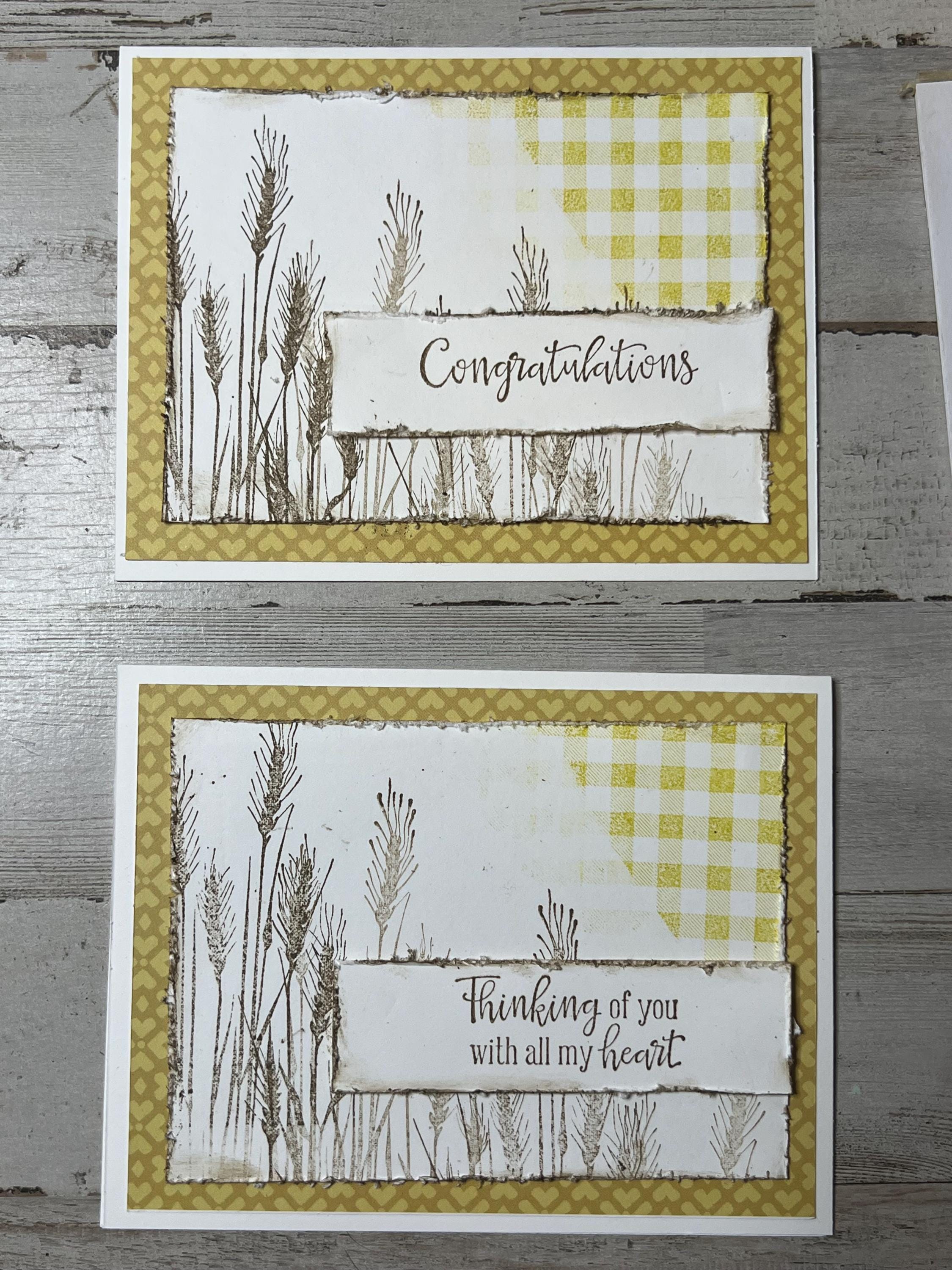 WHEAT WORDS. Handmade Thoughtful Cards, Wheat Cards, Checkered Cards ...