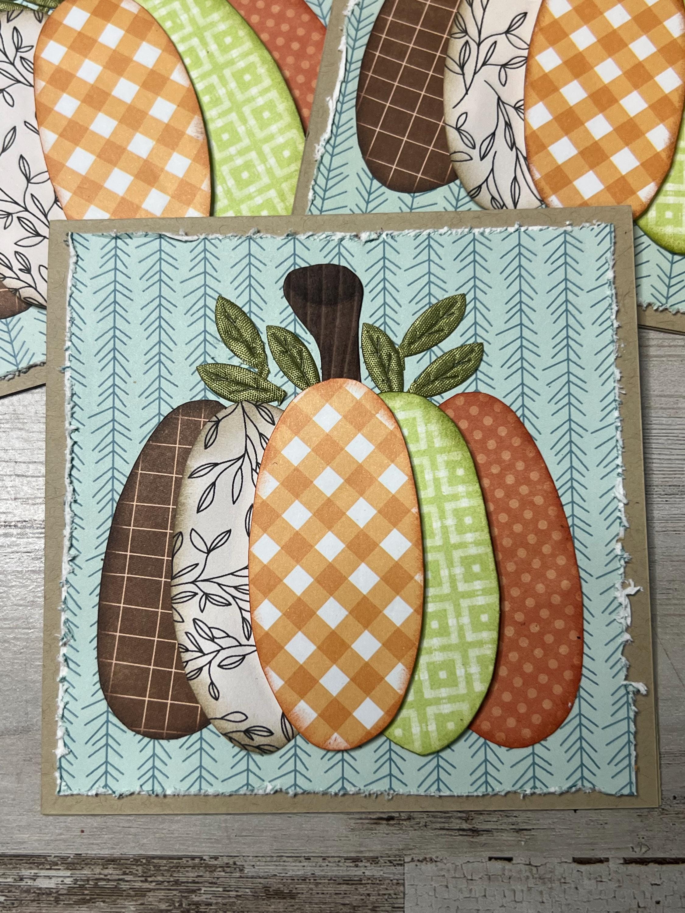 Handmade Paper Piecing Pumpkin Cards: Fall Thanksgiving Set - Etsy