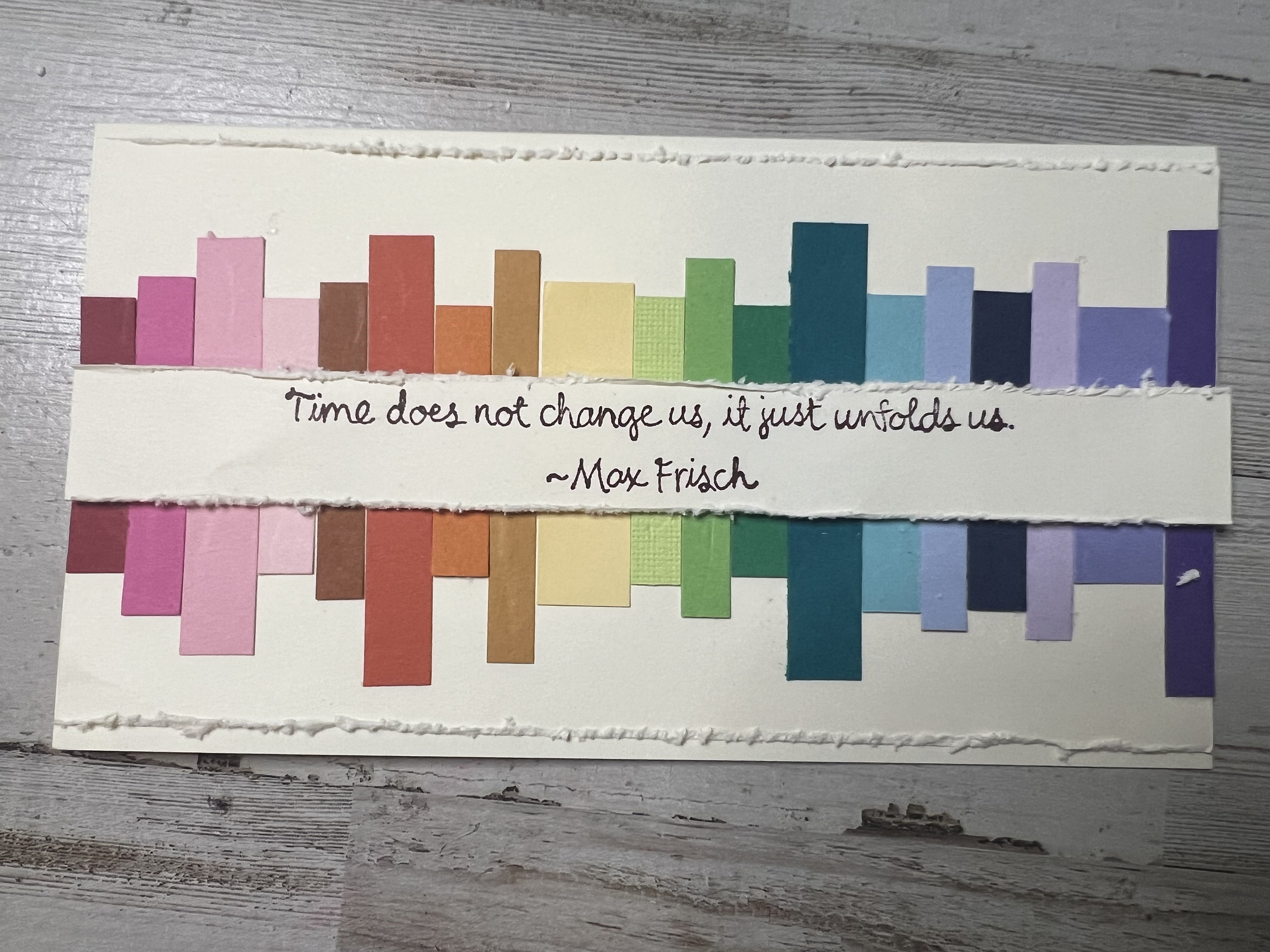 Colorful Strips Greeting Card: Handmade Quote Card - Etsy