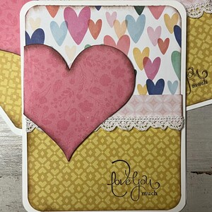 Handmade Valentine's Day Card: Heart With Lace - Etsy