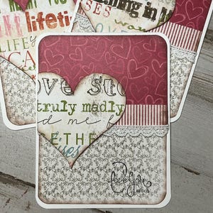 Handmade Valentine's Day Card: Heart With Lace - Etsy