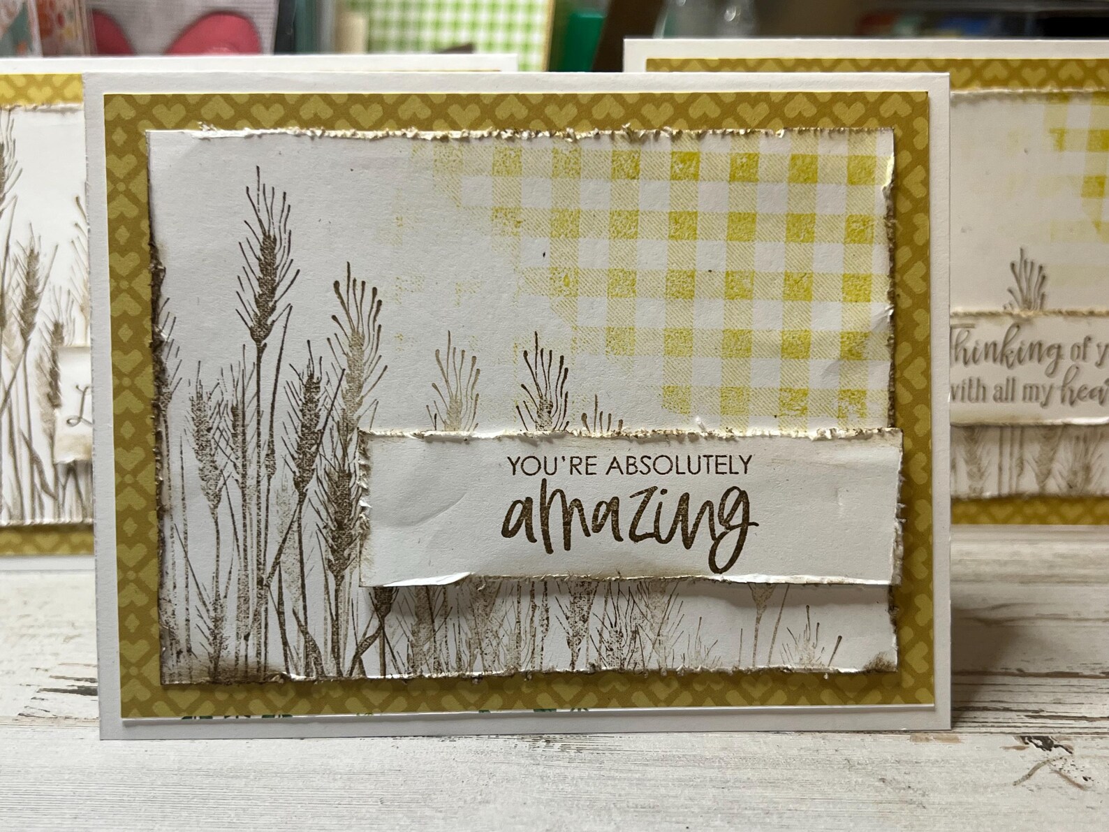 WHEAT WORDS. Handmade Thoughtful Cards, Wheat Cards, Checkered Cards ...