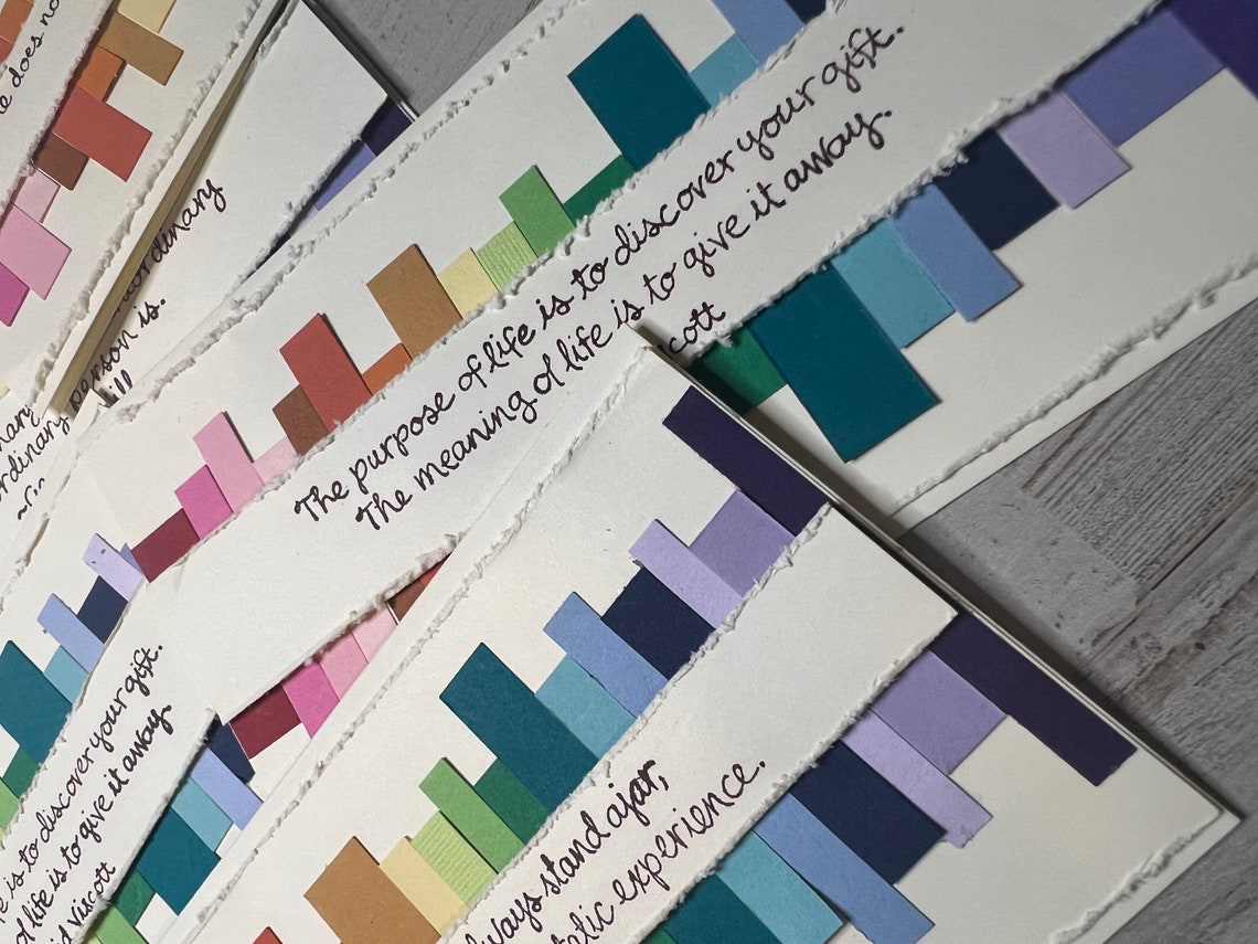 Colorful Strips Greeting Card: Handmade Quote Card - Etsy