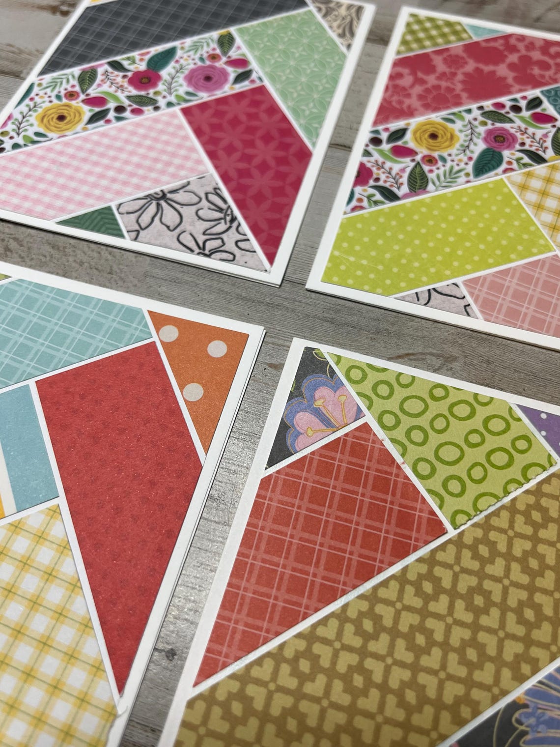 Handmade Blank Note Cards, Quilt, Paper Piecing, Scrap Paper, Any ...