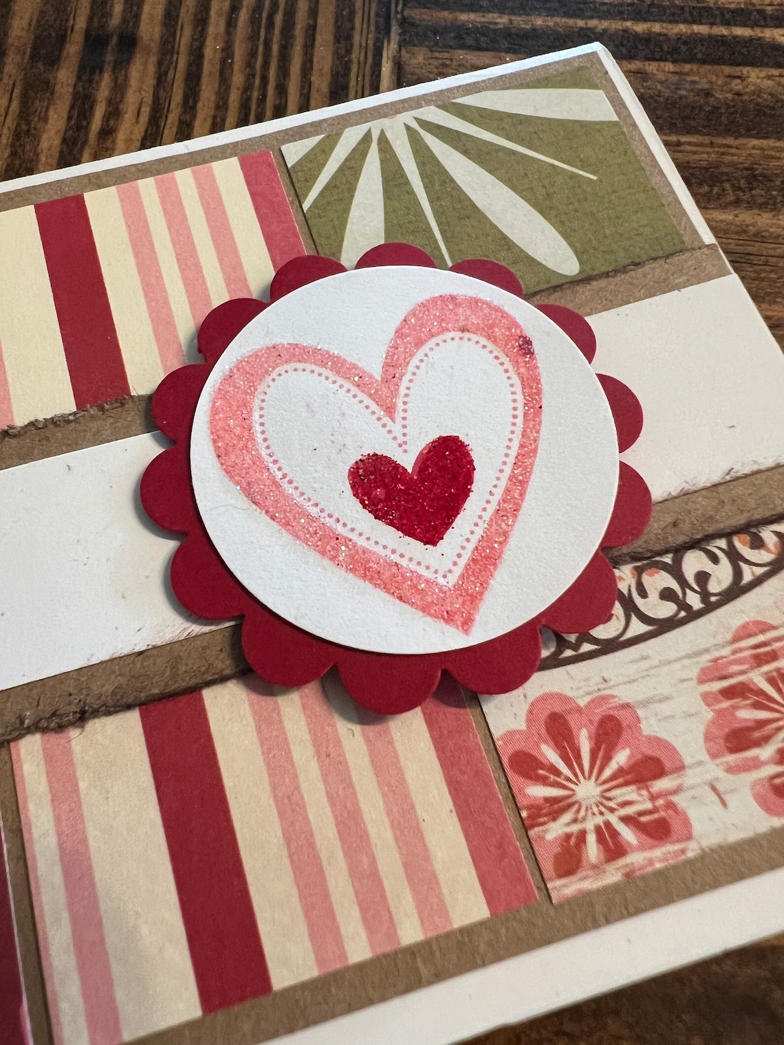Glitter Heart Valentine's Card: Handmade Embossed Love Note - Etsy