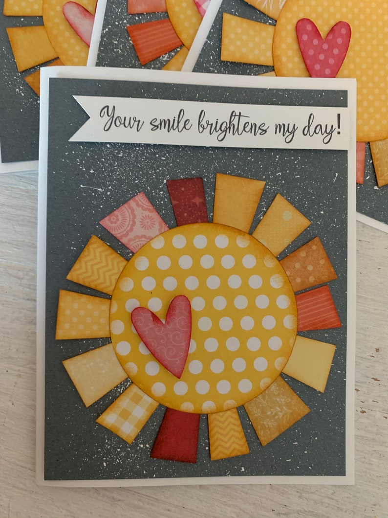 Handmade Smile Card: Sunshine & Heart, Baby Room Decor - Etsy