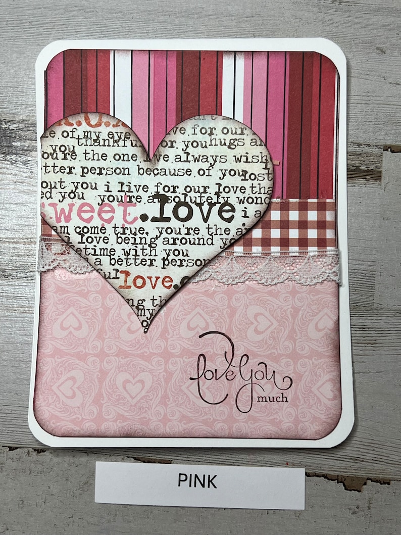 Handmade Valentine's Day Card: Heart With Lace - Etsy