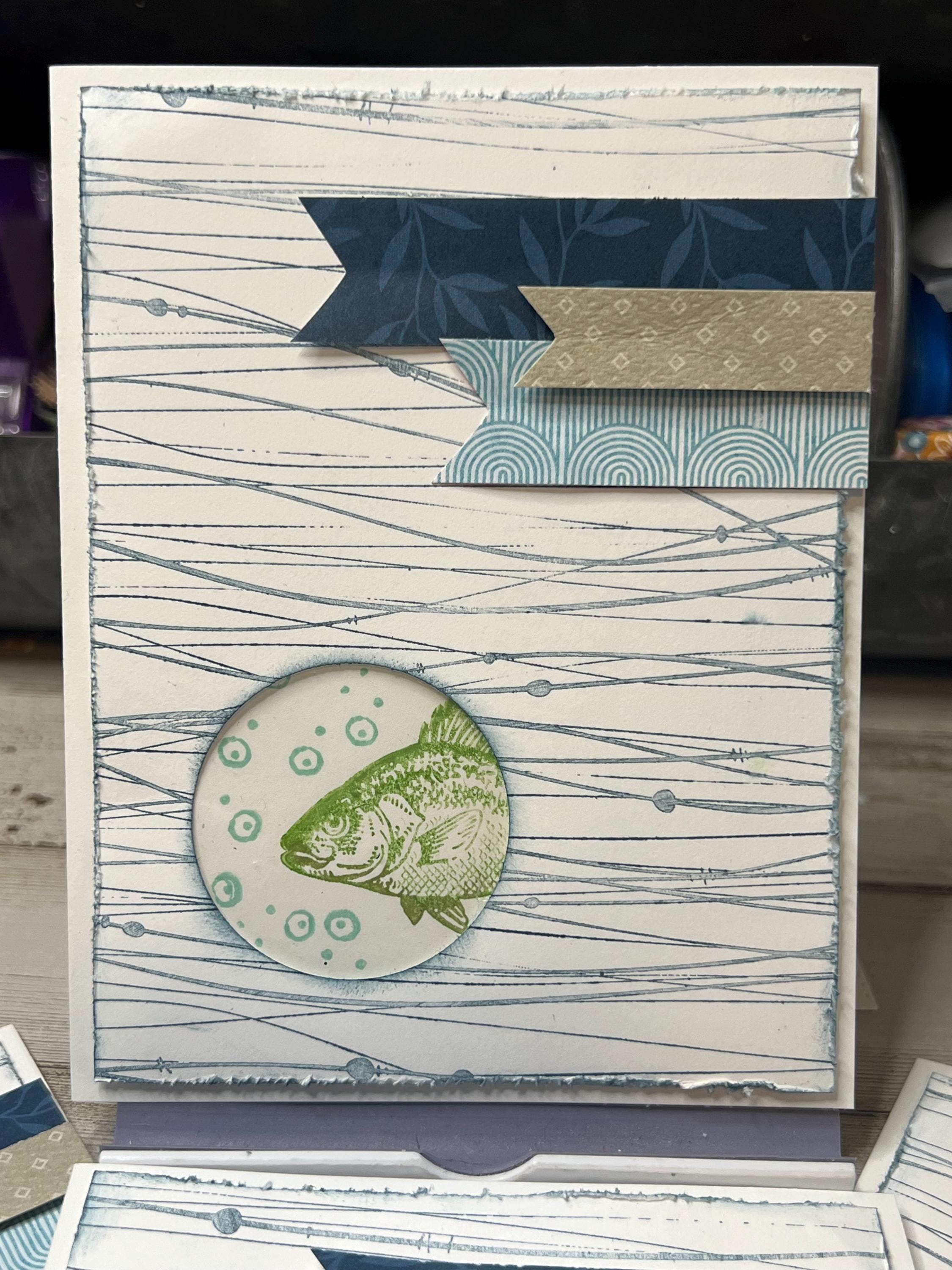 WAVY WINDOW Fishing Note Card, Fishing, Fish, Ocean, Father's Day, Wavy ...