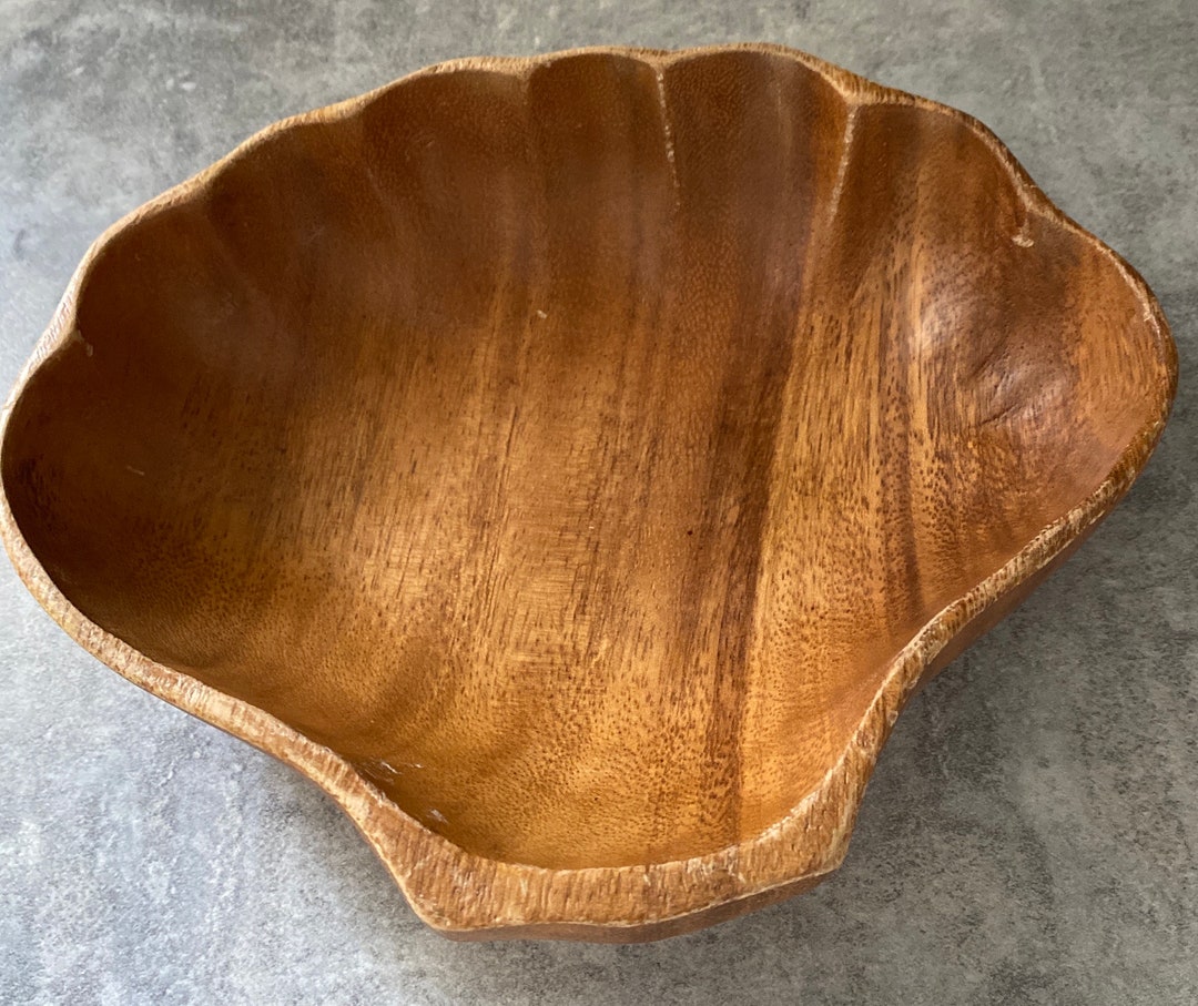 Vintage Wooden Tupperware Bowl Sea Shell Shaped. - Etsy