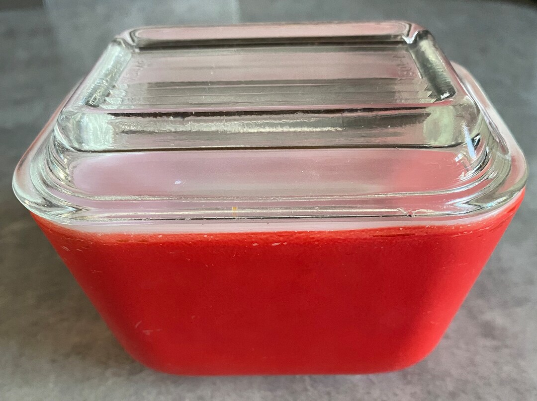 Vintage Red Pyrex Refrigerator Container - Etsy