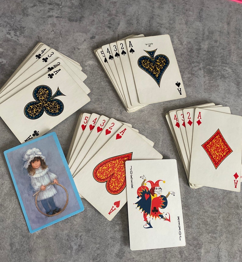Vintage Hallmark boy-girl Blue Bridge Playing Cards - Etsy