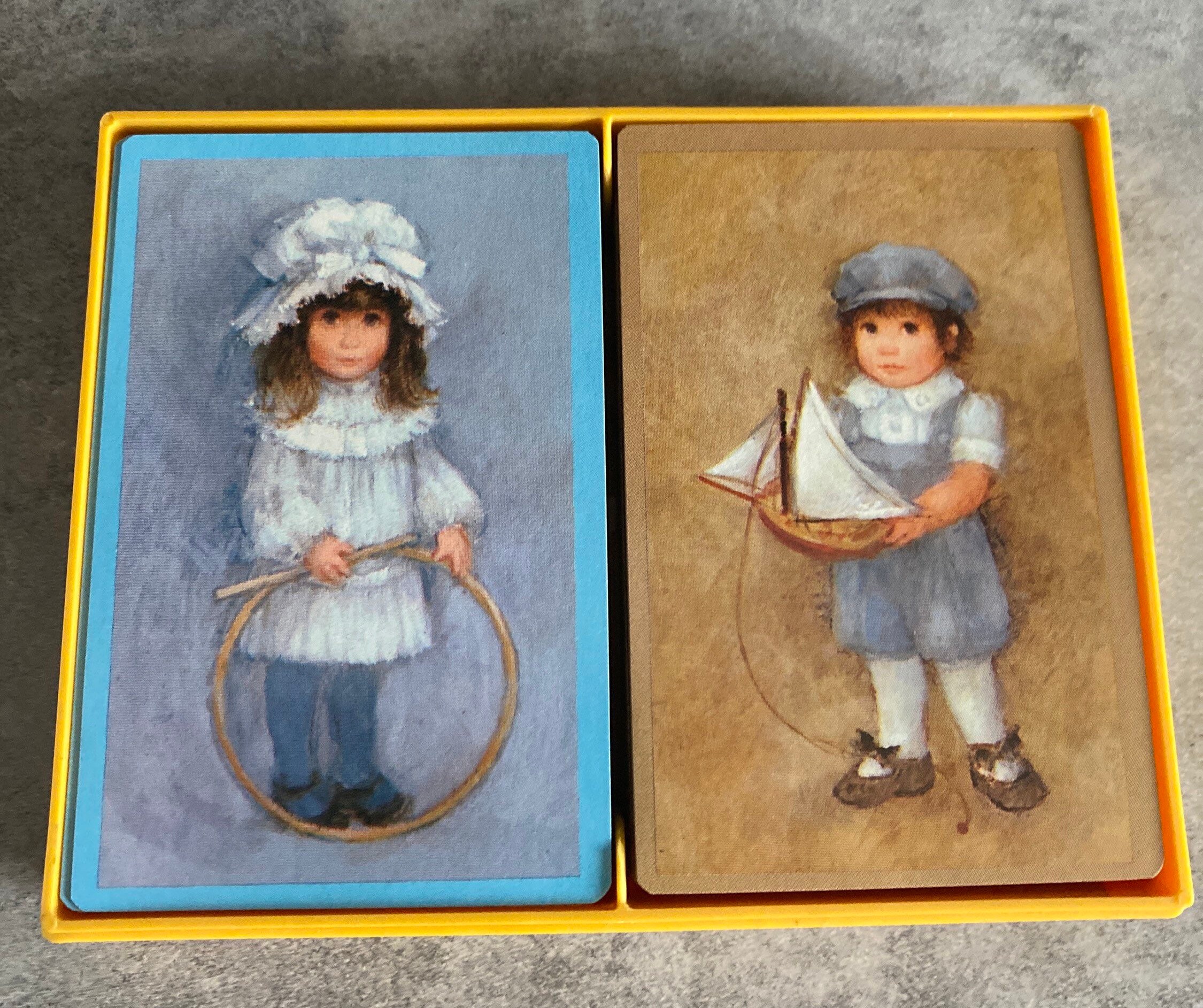 Vintage Hallmark boy-girl Blue Bridge Playing Cards - Etsy