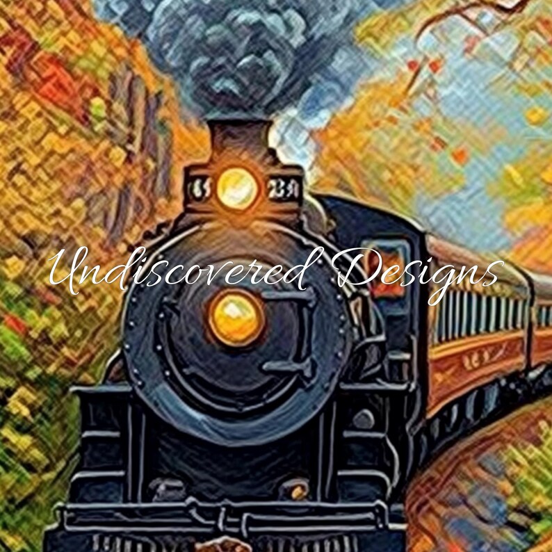 Steam Train Art Print, Forest Landscape (digital Download) - Etsy