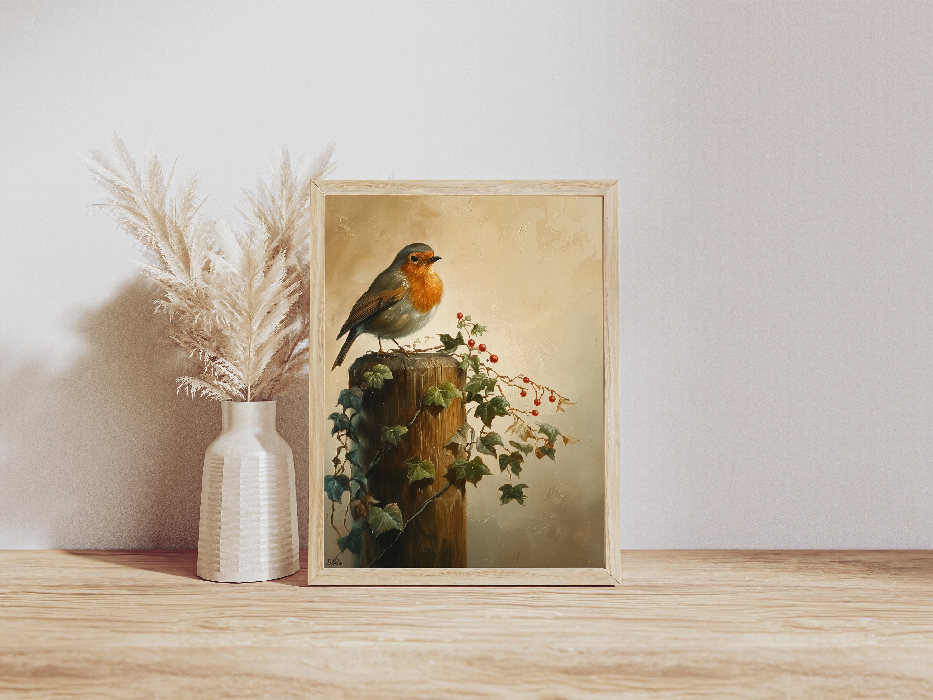 English Robin Art Printout Printable Wall Art Vintage Art Prints ...