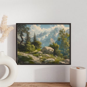 French Alps Art Printout Printable Wall Art Vintage Art Prints Digital ...