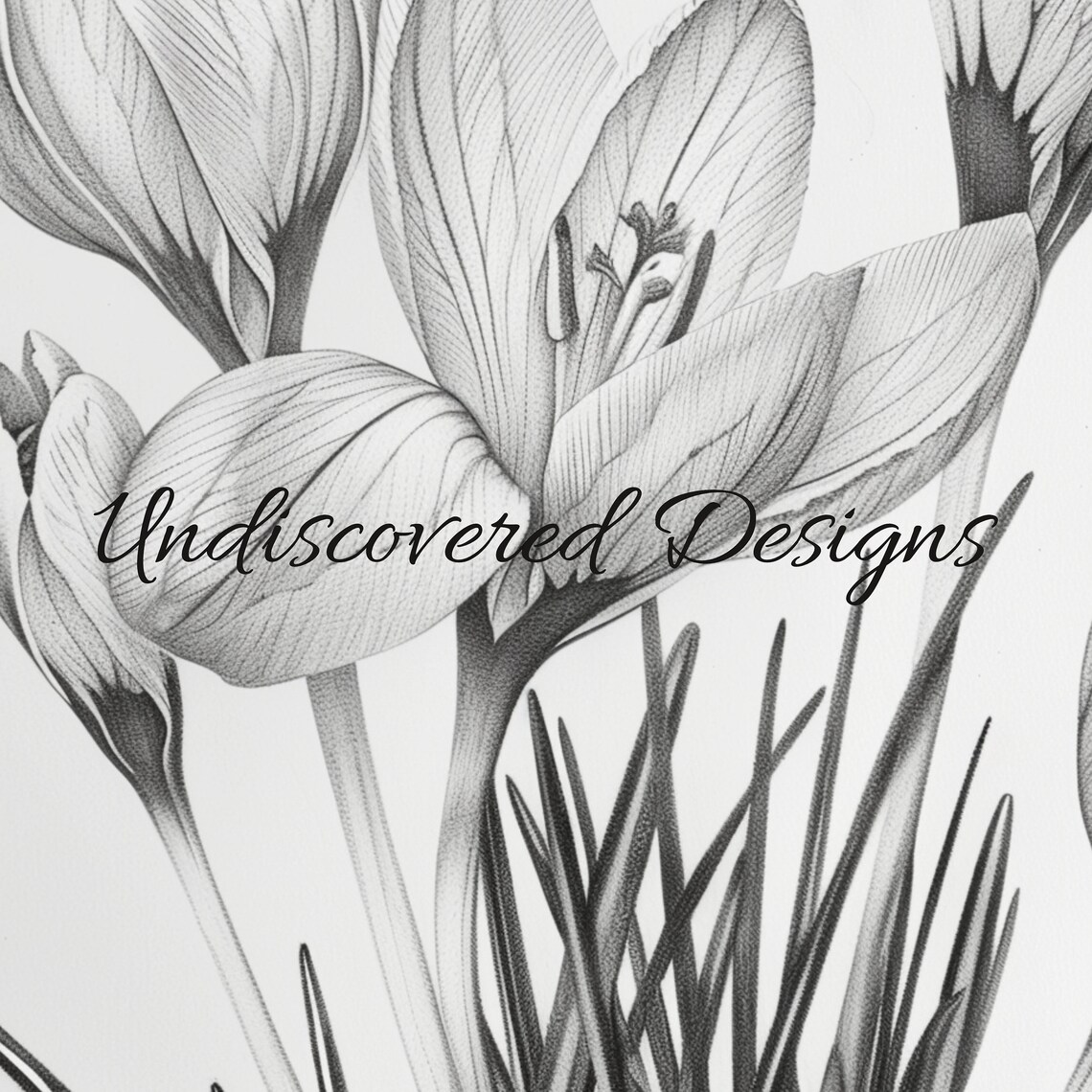 Crocus Botanical Sketch Art Printout Printable Wall Art Vintage Art ...