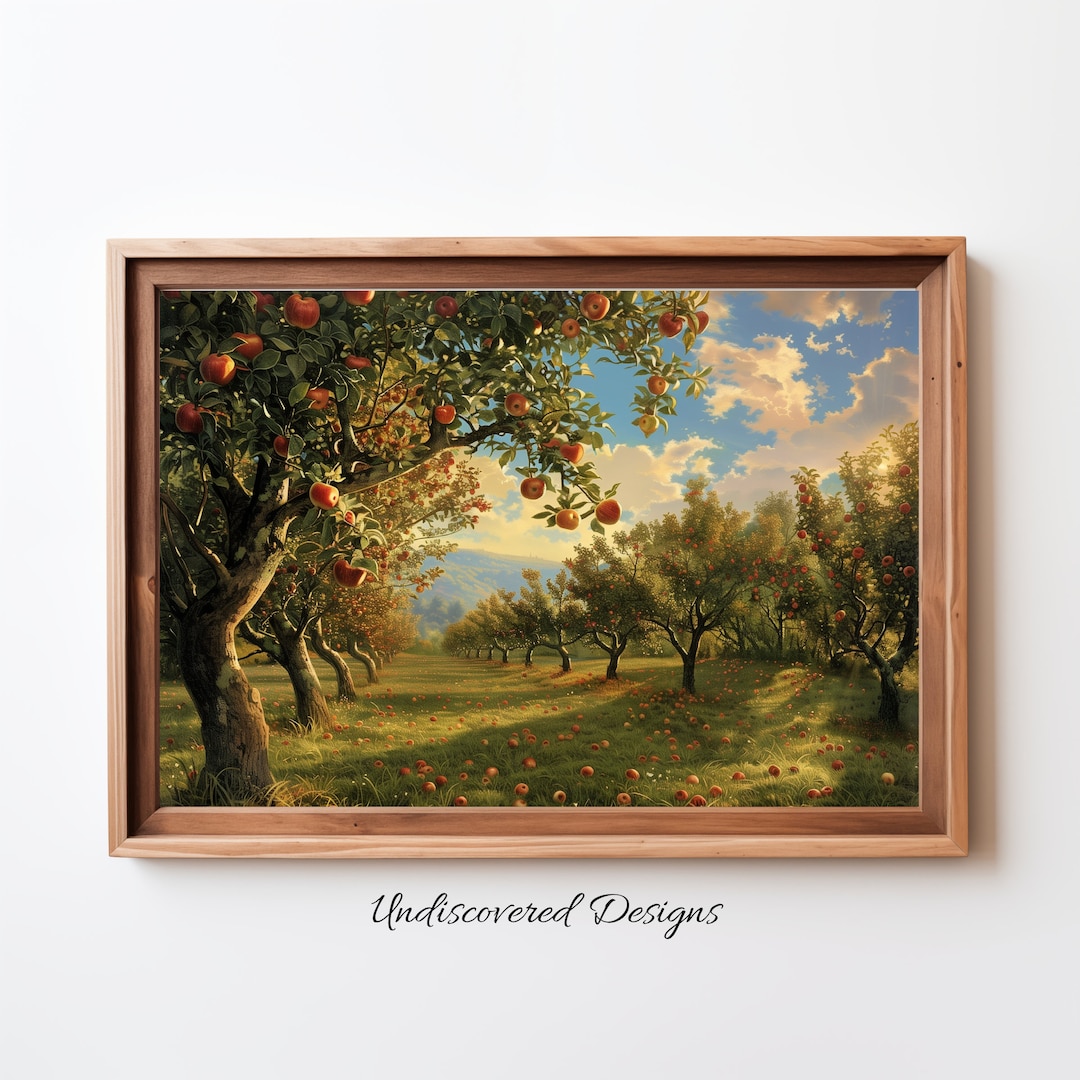 Apple Orchard Art Printout Printable Wall Art Vintage Art Prints ...