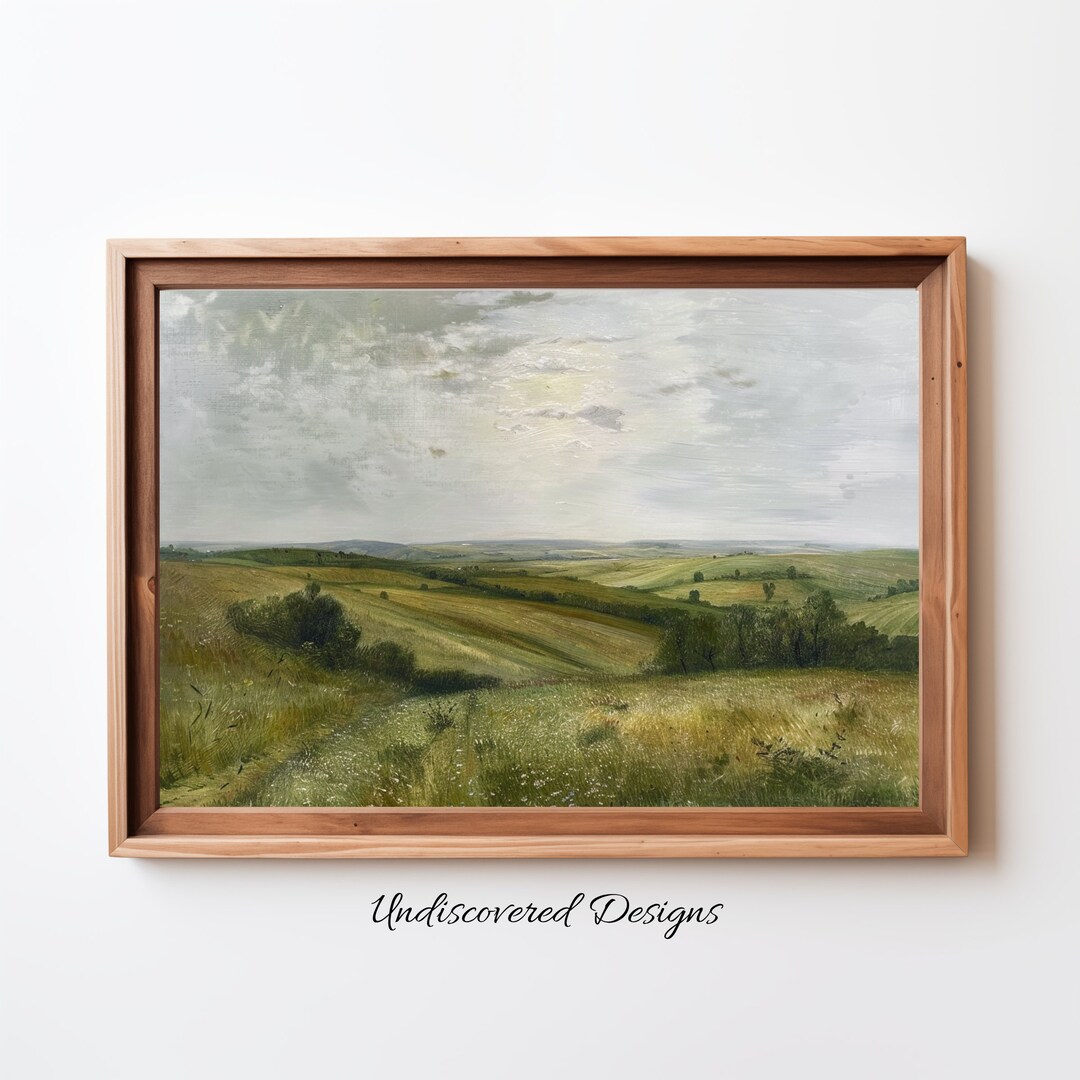 Rolling Pasture Art Printout Printable Wall Art Vintage Art Prints ...