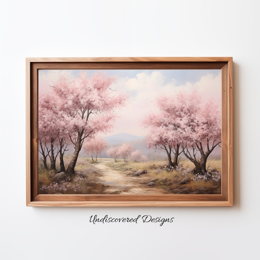Cherry Trees in Bloom Printable Wall Art Vintage Art Print Spring Art ...