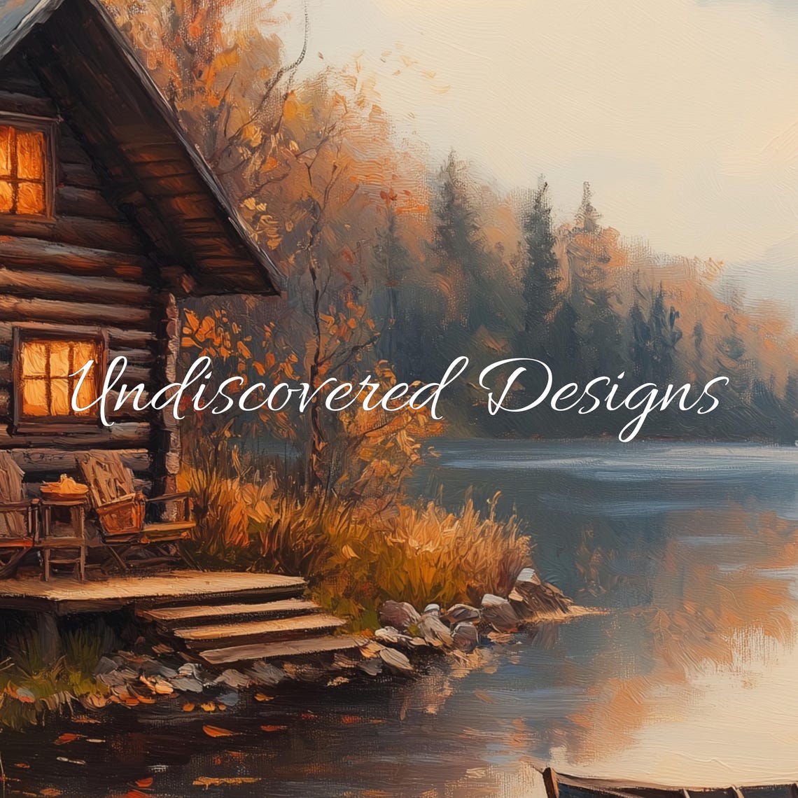 Rustic Cabin by the Lake Art Printout Printable Wall Art Vintage Art ...