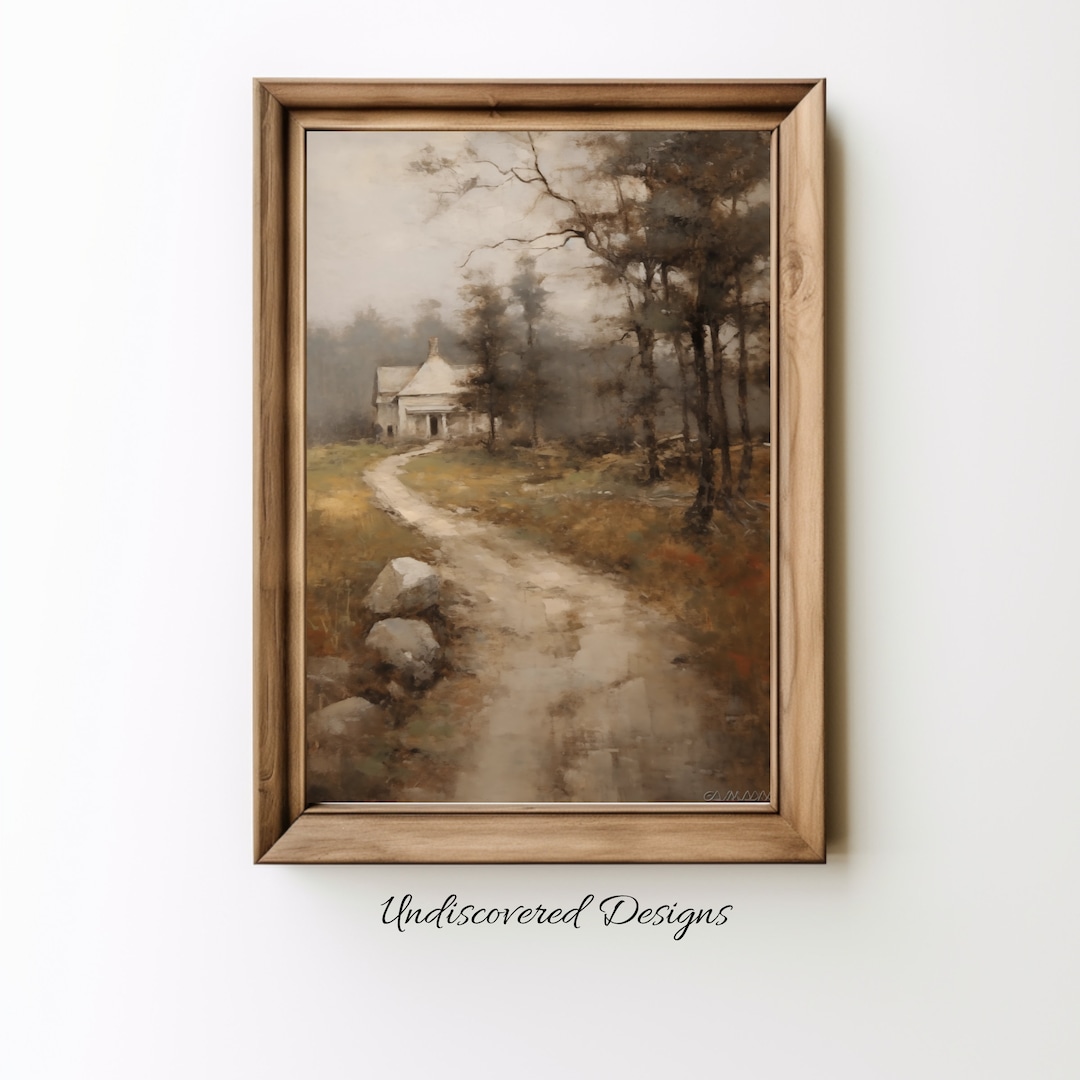 Rustic Farmhouse Oil Painting Art Print: Dirt Path (digital Download ...