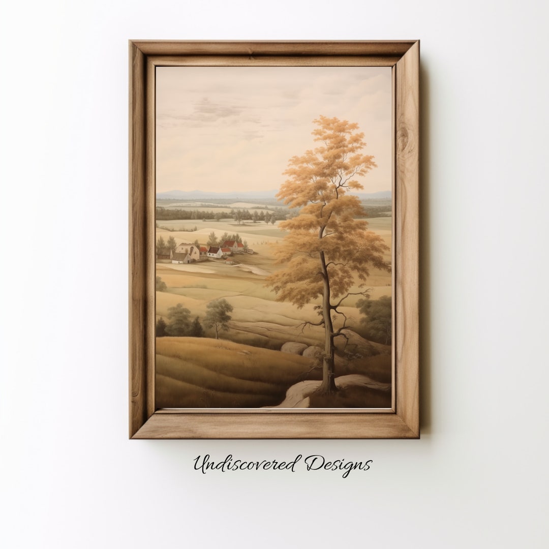 Overlooking Farm Printable Landscape | Digital Download Wall Art ...