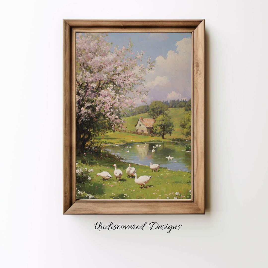 Spring Apple Trees Printable Wall Art Vintage Art Print Spring Art ...