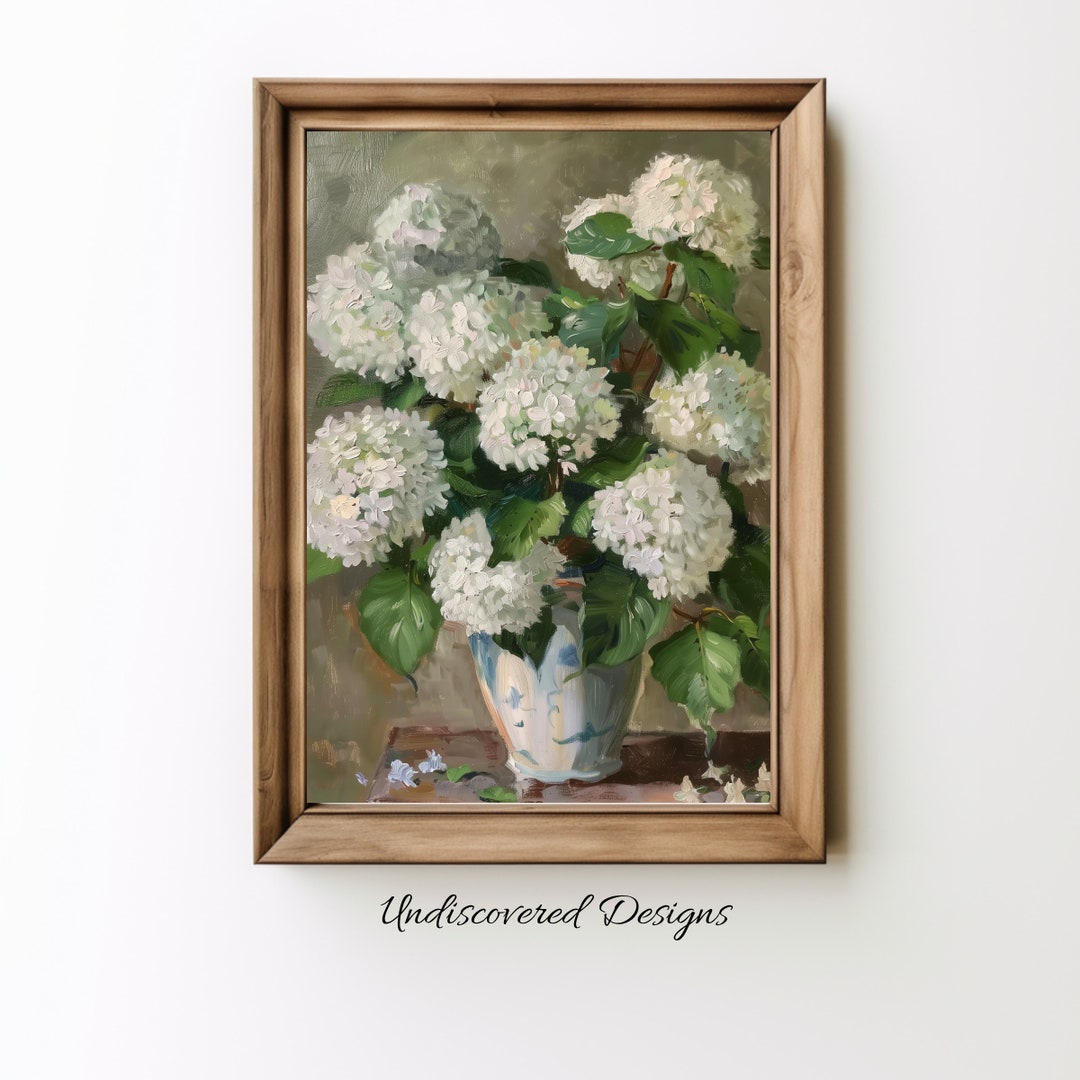 Hydrangea Still-life Art Printout Printable Wall Art Vintage Art Prints ...
