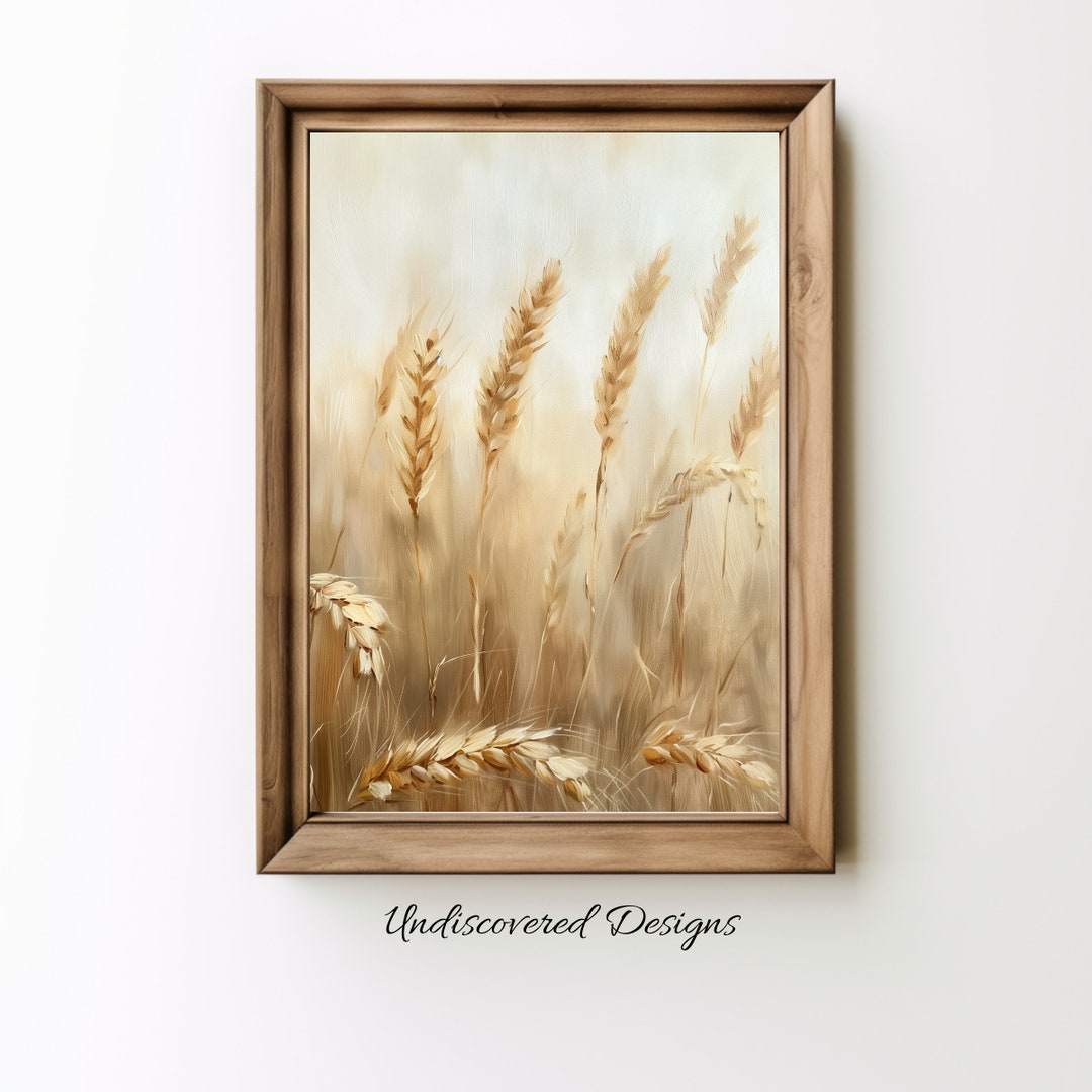 Golden Wheat Art Printout Printable Wall Art Vintage Art Prints Digital ...