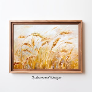 Golden Wheat Art Printout Printable Wall Art Vintage Art Prints Digital ...
