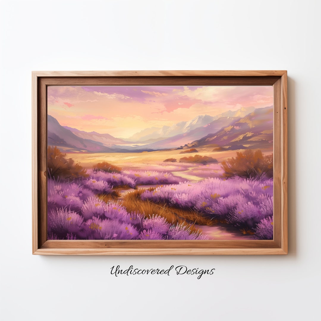 Lavender Field Art Printout Printable Wall Art Vintage Art Prints ...