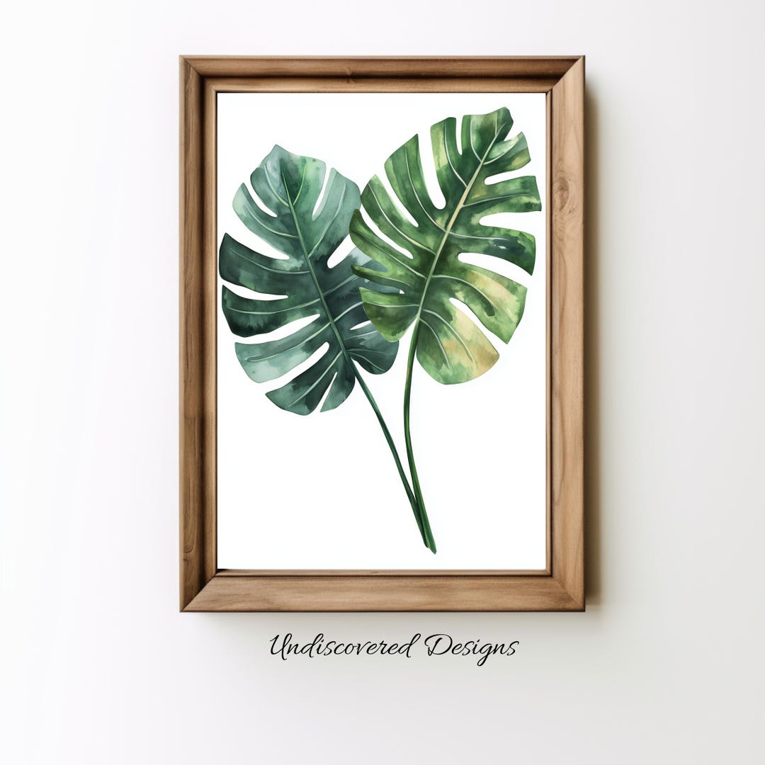 Monstera Deliciosa Printable Botanical Art Printout Printable Wall Art ...