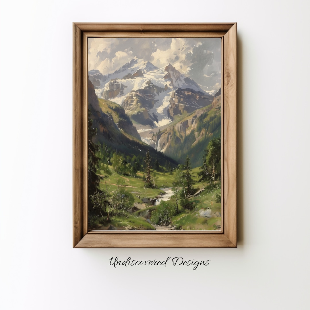 Summer Alps Art Printout Printable Wall Art Vintage Art Prints Digital ...
