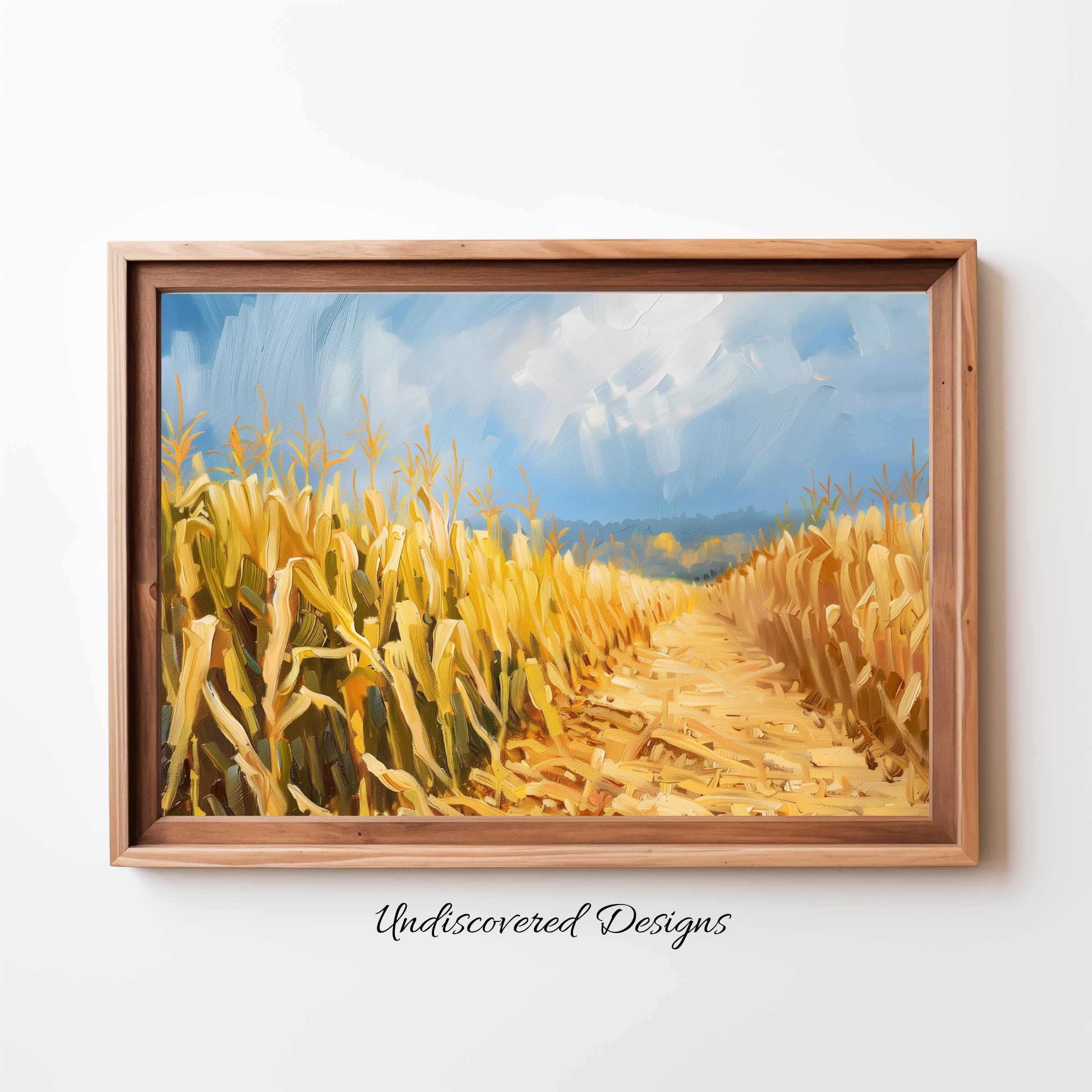 Fall Corn Field Art Printout Printable Wall Art Vintage Art Prints ...