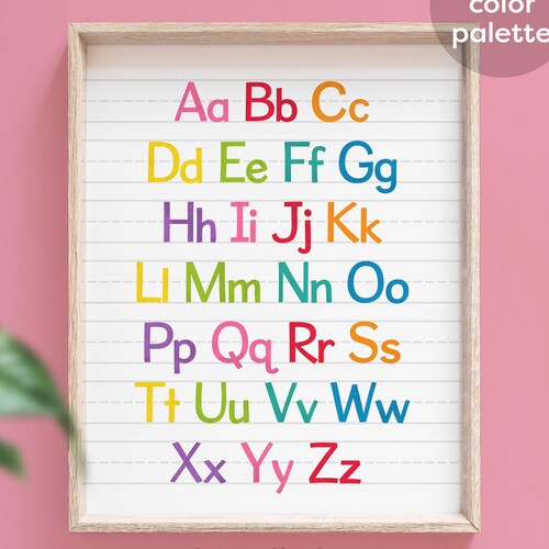 Rainbow Alphabet Printable Nursery Art Abc's Poster - Etsy