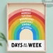 Rainbow Days of the Week Nursery Art Classroom Print - Etsy