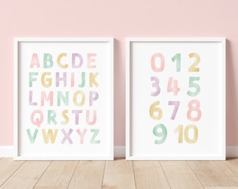 Neutral Alphabet Poster Printable Wall Art Nursery Decor Classroom ...