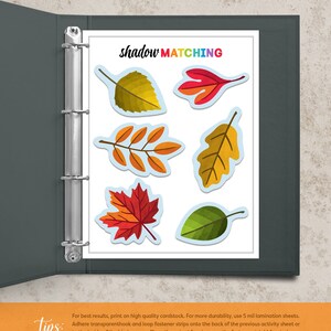 Preschool Fall Busy Binder Printable, Shadow Matching Activity, Busy ...
