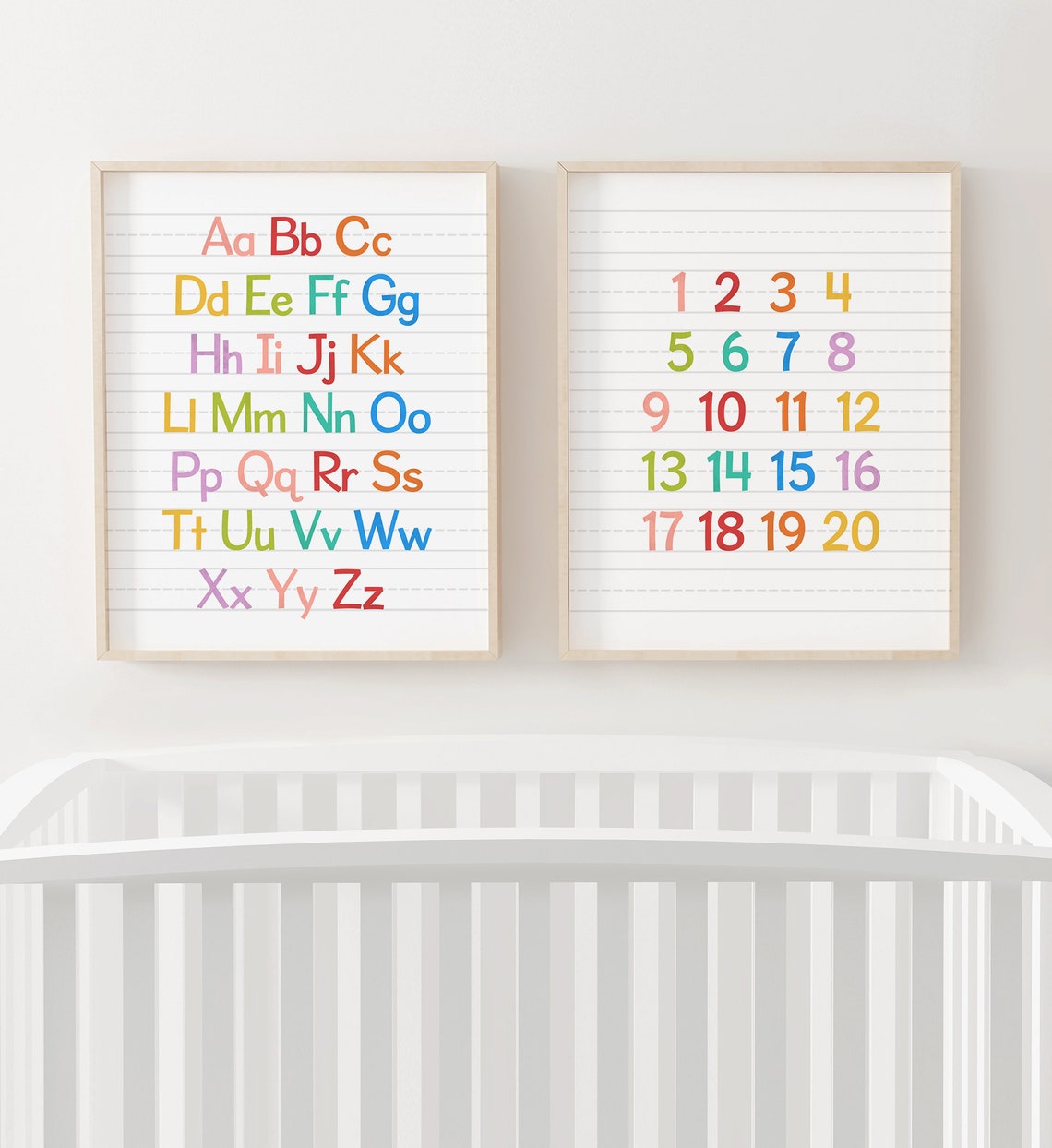 Alphabet and Numbers Printable Art Colorful Classroom Art | Etsy