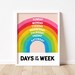 Rainbow Days of the Week Nursery Art Classroom Print - Etsy