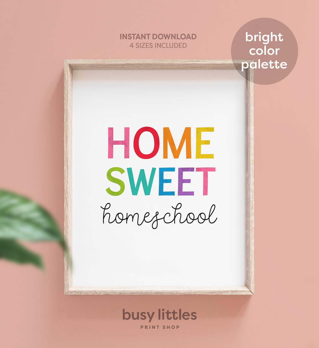 Home Sweet Homeschool Rainbow Classroom Sign, Printable Homeschool ...