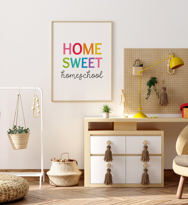 Home Sweet Homeschool Rainbow Classroom Sign Printable - Etsy