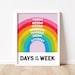 Rainbow Days of the Week Nursery Art Classroom Print - Etsy