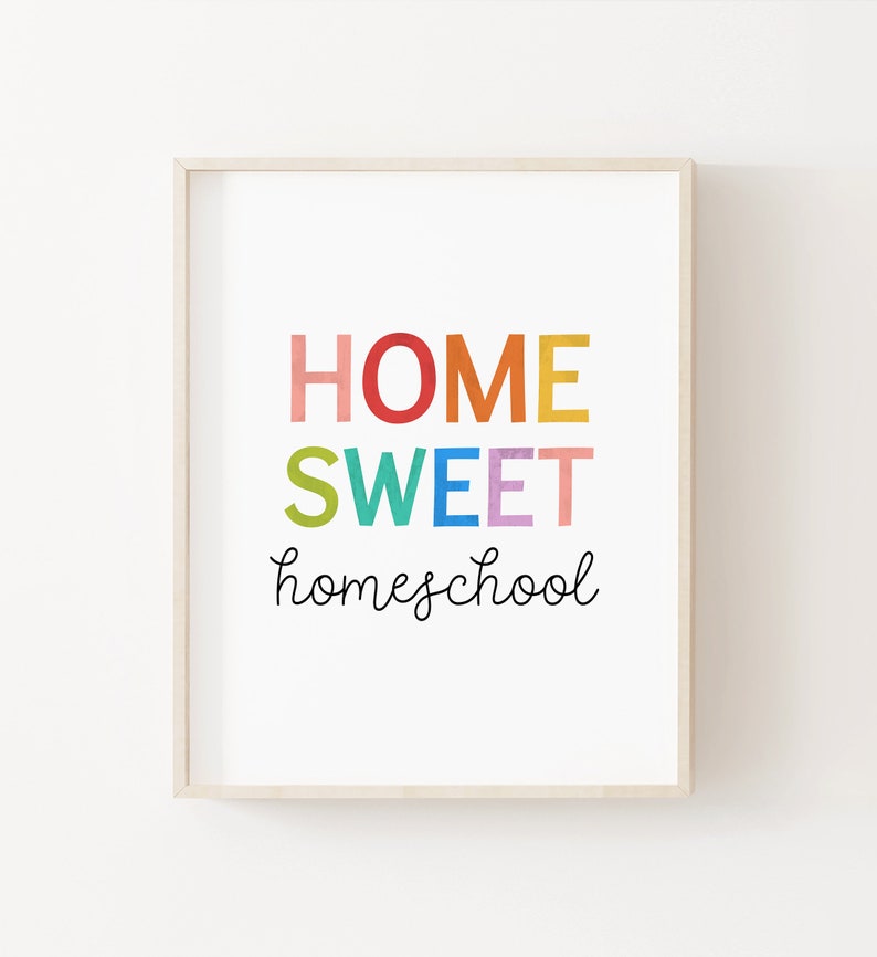 Home Sweet Homeschool Rainbow Classroom Sign Printable - Etsy