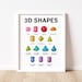 Rainbow 3D Shapes Printable Poster, Learning 3D Shapes Printable ...