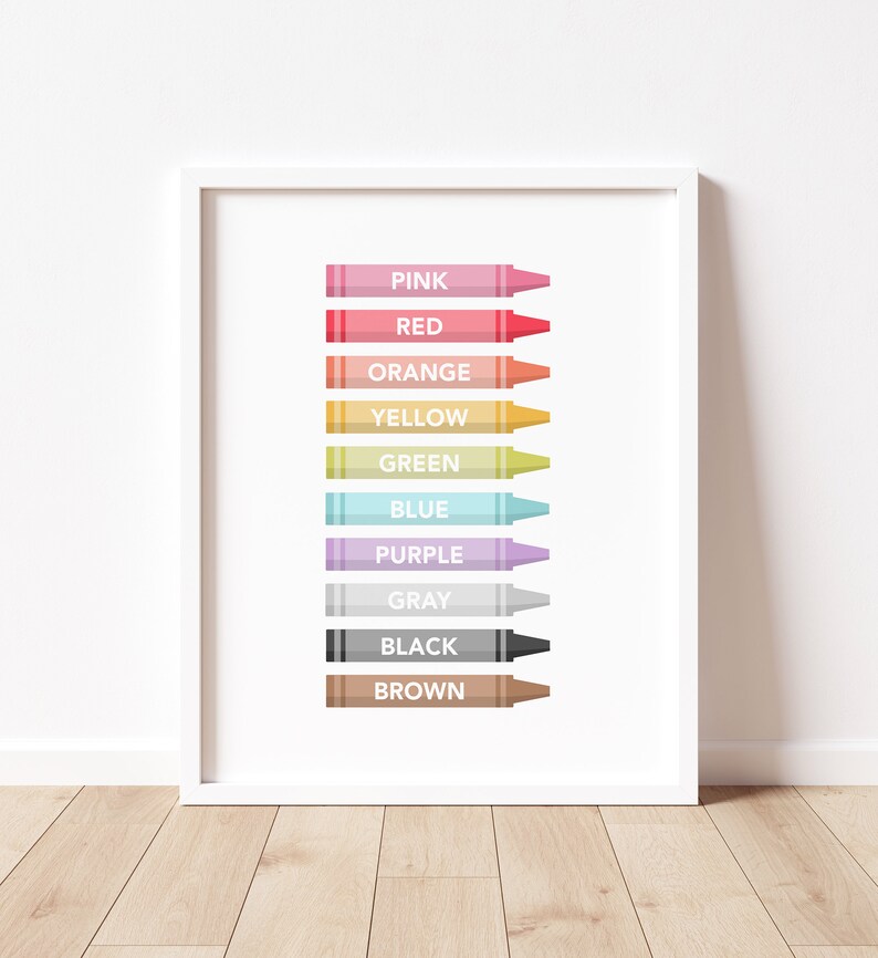 Pastel Colors Poster Educational Poster Crayon Homeschool | Etsy