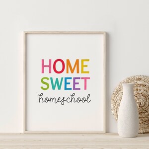 Home Sweet Homeschool Rainbow Classroom Sign, Printable Homeschool ...